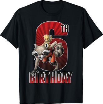 MARVEL 6. Geburtstag von Marvel Rocket und Baby Groot T-Shirt