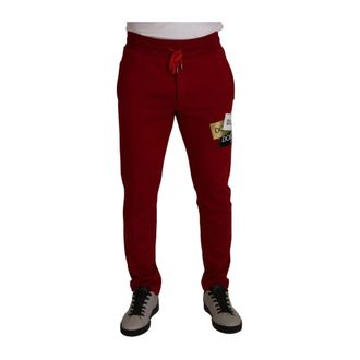 Dolce & Gabbana Homme, Pantalons, Rouge, Taille: XS Jogging Sweat Pants