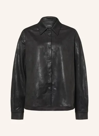 ER Elias Rumelis Elias Rumelis Oversized-Hemdbluse Belli In Lederoptik schwarz