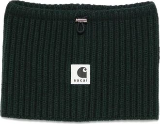 sacai unisex, Accessoires, Vert, Taille: ONE Size Cache-cou en maille c&ocirc;tel&eacute;e