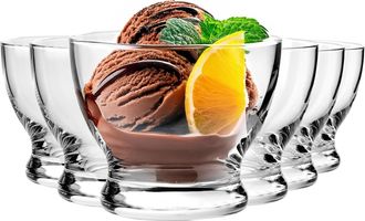 Krosno 6er-Set Eisbecher 290 ml | Dessertschale | Pure Kollektion | Ideal f&uuml;r Zuhause, Restaurants und Partys | Sp&uuml;lmaschinenfest