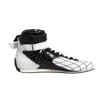 Dolce & Gabbana Schwarze Wei&szlig;e Leder High Top Sneakers - - Shoes - Herren - Wei&szlig; - 44 EU