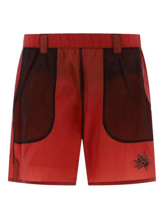 Rayon Vert Shorts mit Mesh-Einsatz - Rot