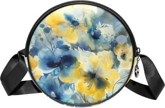 Generic Circle Sac &agrave; bandouli&egrave;re pour femme, petit sac &agrave; bandouli&egrave;re avec fermeture &eacute;clair et bretelles r&eacute;glables, sac &agrave; main rond d&eacute;contract&eacute; pour femmes et 