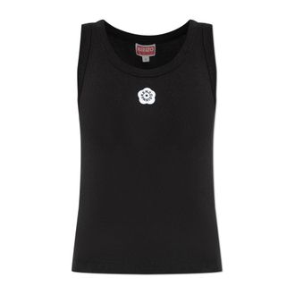 Kenzo Top mit Logo-Patch - - Tops - Damen - Schwarzk - XS