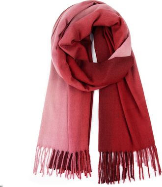 Glamexx24 Schal Damen Winterschal Gef&uuml;hl Langer Schal mit Fransen Baumwolle Warm Herbst Winter Farbverlauf Deckenschal und T&uuml;cher 165x 70 cm