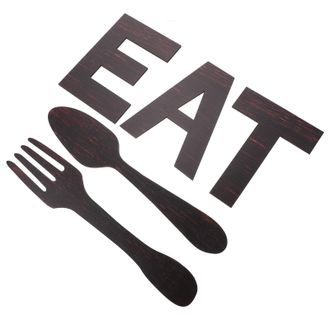 Valiclud 5 St&uuml;ck Dekoratives Wandkunst Kreative Esszimmer Wanddekoration mit Gabel und L&ouml;ffel Handgefertigtes Holzornament f&uuml;r K&uuml;che und Wohnraum