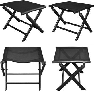 vidaXL Klappbarer Fußhocker Schwarz Aluminium und Textilene - Fußhocker - Fußstütze - Home & Living