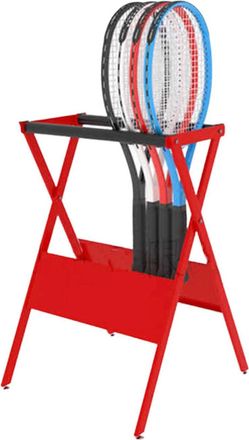 Generic Faltbarer Tennisschl&auml;ger-Aufbewahrungsst&auml;nder, Bodenstehender Badmintonschl&auml;gerhalter Mit Schwammschutz, 40 Kg Tragkraft for 10 Schl&auml;ger(Red)