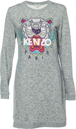 Kenzo robe courte &agrave; tigre brod&eacute; - Gris