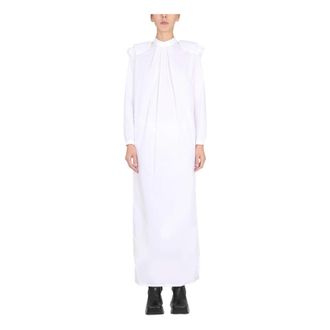 Raf Simons Langes Hemdkleid mit Zierleiste - - Dresses - Damen - Wei&szlig; - XS