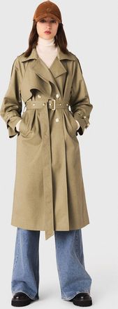 Maje Trench À Studs Et Col Amovible - Vert - Maje