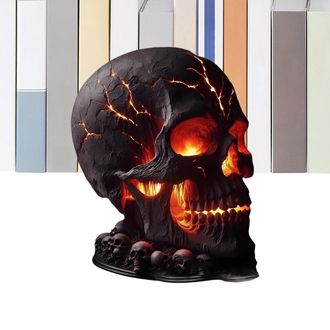 Generic Halloween 2025 Lavastein Sch&auml;del Lampe - Totenkopf Kunst Skulptur mit Licht, Echte Steinoberfl&auml;che, harmonische Schatteneffekte f&uuml;r dekorative Umgebun