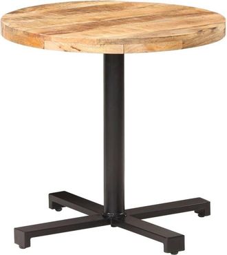 vidaXL Bistrotisch Rund &Oslash;80x75 cm Raues Mangoholz Vidaxl