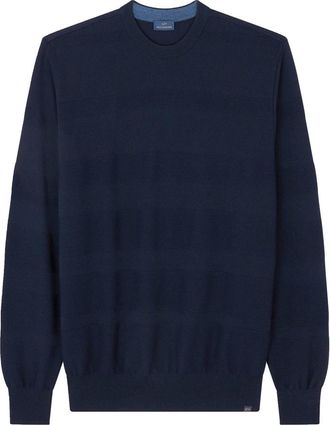 Paul & Shark Rundhalspullover aus Schurwolle mit Schattenstreifen in