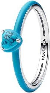 Pandora Pandora Me Collection 193828C01-64 Bague en argent sterling avec pierre turquoise en forme de coeur Taille 64, Argent sterling, Turquoise