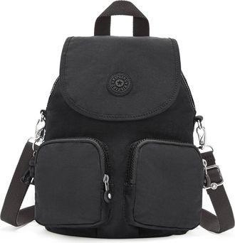 Kipling FIREFLY UP Kleiner Rucksack (umwandelbar in Schultertasche), Black Noir (Schwarz)