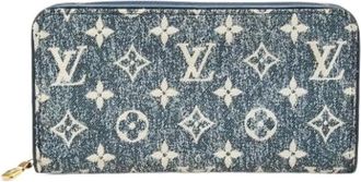 Louis Vuitton Portefeuille long pr&eacute;-poss&eacute;d&eacute; en Monogram Denim - Femme - Pre-owned - Bleu - Taille: ONE Size