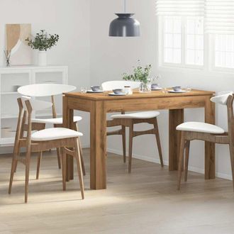 vidaXL Vidaxl - Table de salle &agrave; manger ch&ecirc;ne artisanal 120x60x76 cm - Bois ding&eacute;nierie - Surface lisse et r&eacute;sistance &agrave; lhumidit&eacute; - Assemblage requis