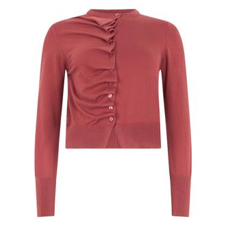 Alpha Studio Femme, Pulls, Rouge, Taille: 38 FR Cardigan avec fronces