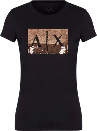 A|X Armani Exchange Femme, Tops, Noir, Taille: 38 FR T-shirt Coupe Slim