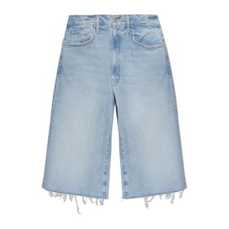 Mother The Whole Lot Zip Fray - - Shorts - Damen - Blau - W30