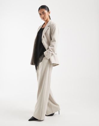 Object Elegante Hose in Hummus mit weitem Bein, Kombiteil-Neutral