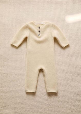 Mango Pyjama b&eacute;b&eacute; en cachemire &eacute;cru - Home - 1-3 mois - MANGO HOME