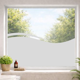 Indigos UG Dekorfolie Meer Sichtschutzfolie Woge Fensterbild Ozean Glasdekorfolie Welle satiniert Blickdicht - 700mm breit - 1000 mm hoch - Dekoration Sonnenschu