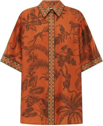 Alemais Damen Seidenbluse MONKEY DANCE