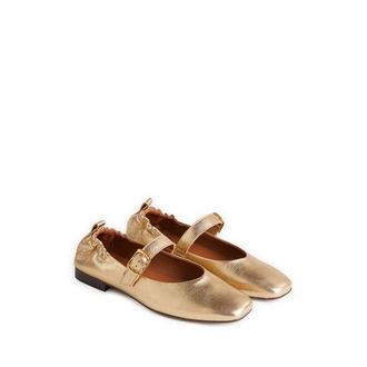 Saison 1865 lederballerinas - gold