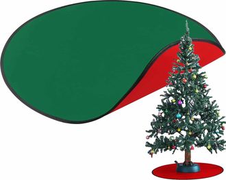 Generic Weihnachtsbaum Matte - Rot-Gr&uuml;ne Bodenschutz Unterlage, Reversible Floor Rug, Wasserfest & Strapazierf&auml;hig | Ideal F&uuml;r Weihnachtsbaum, Bodenbelag Schu