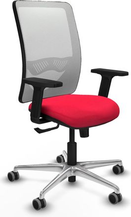 Piqueras y Crespo Schreibtischstuhl Zulema mit 2D-Armlehnen, h&ouml;henverstellbare Lendenwirbelst&uuml;tze, ausgestattet mit Sincro 3 Positionen und Schneideschaum, Wei&szlig;/Rot
