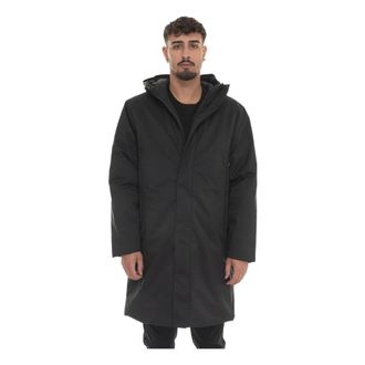 Emporio Armani Tech Zip Hooded Jacket mit Taschen - - Coats - Herren - Schwarzk - 3XL