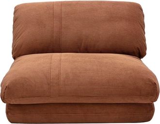 Miliboo Miliboo - Chauffeuse 1 place convertible en tissu velours côtelé terre brûlée spencer