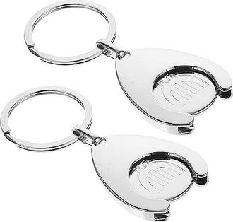 NUOBESTY 2 Pièces Chariot Chariot Jetons De Caddie Chariot En Métal Garniture En Métal Porte-Clés De Voiture Porte-Clés Jeton Suspendu Porte-Clés Jeton Jetons 
