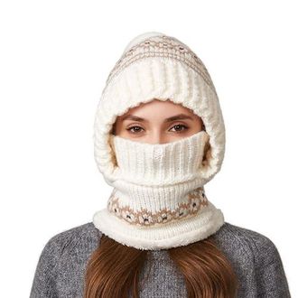 Generic Chapeaux dhiver pour femmes,Couvre-t&ecirc;te r&eacute;glable coupe-vent tricot&eacute; - Bonnet dhiver &eacute;pais pour femmes Bonnet tricot&eacute; chaud | Convient pour le ski, lut