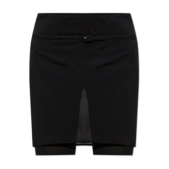 Courr&egrave;ges Femme, Jupes, Noir, Taille: 34 FR Skort avec ceinture