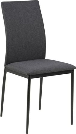 AC Design Furniture Devin Esszimmerst&uuml;hle 4er Set, H: 92 x B: 43,5 x T: 53 cm, Grau/Schwarz, Stoff/Metall