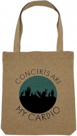 Fabulous Sac Shopping Tote Bag Aspect Lin - Concerts are my Cardio Music Musician Concert - Sac de Courses Toile Epaisse 360g Beige Naturel Cabas Port&eacute; Epaule 