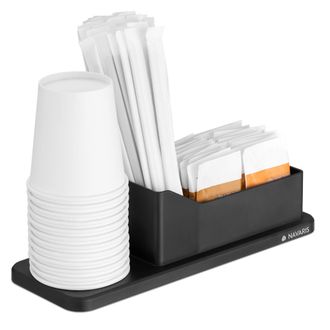 Navaris Kaffee Organizer Set - 24,4 x 8,7 x 6,8cm - Coffee Station Aufbewahrungsbox Kaffeestation - Kaffeebar Organizer f&uuml;r Zubeh&ouml;r wie Becher Zucker Sahne Ka