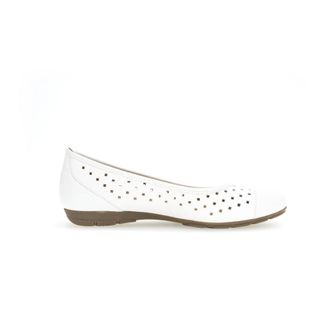Gabor Perforierte Ballerina Schuhe - - Shoes - Damen - Wei&szlig; - 40 EU