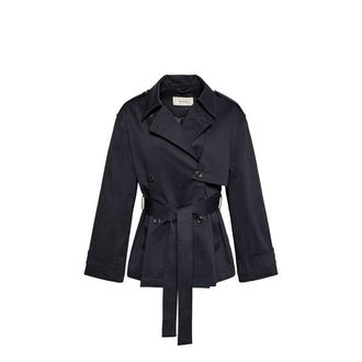 Calvin Klein Trench en serg&eacute; de coton m&eacute;lang&eacute;