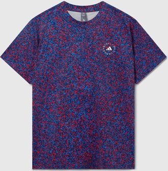 Stella McCartney TrueLife Oversized T-Shirt, Woman, Bahia Blue/Active Red/Navy, Size: L
