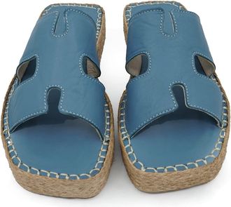 Bonateks Damen DERBTRLK100198 Wedge Sandal, Blue, 38 EU