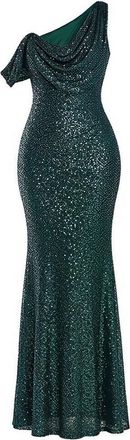 Goddiva Maxikleid Sequin Cowl One Shoulder Maxi Dress Langes Kleid