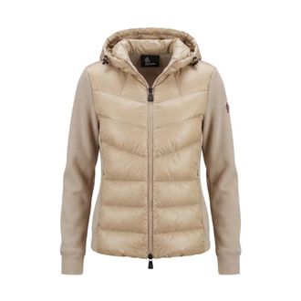 Moncler Gesteppter Hoodie mit Kapuze und Rei&szlig;verschluss - - Jackets - Damen - Beige - S