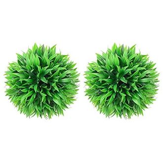 vidaXL 2X Boules de Buis Artificielles Fausse Plante Jardini&egrave;re D&eacute;coration Florale Plante Artificielle Paysage de Jardin Ext&eacute;rieur 30 cm