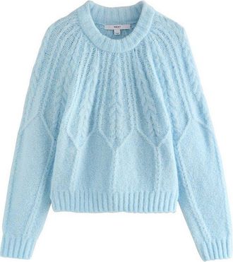 Next Rundhalspullover Pullover mit Zopfstrickmuster, Rundhalsausschnitt (1-tlg)