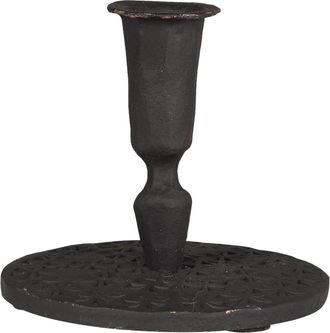 Ib Laursen [W1025] Kerzenhalter f/1,3 cm Kerze m/Blockmuster handgefertigt, H: 7 Ø: 7,7